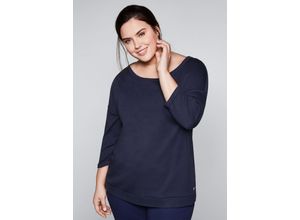 4061303503786 - Große Größen Sweatshirt mit 3 4-Arm und Rundhalsausschnitt marine Gr48 50