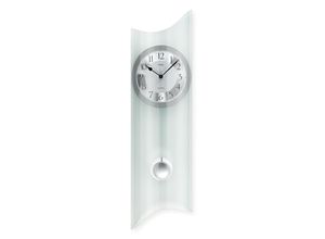 4037445140622 - Pendelwanduhr AMS W7324 Wanduhren Gr B L 68 cm x 19 cm silberfarben (transparent silberfarben) Pendeluhren