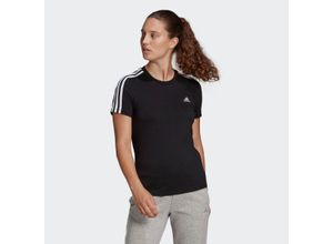 4064044757081 - adidas W Essentials Slim T-Shirt Damen (Schwarz XL) Fitnessbekleidung