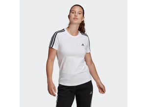 4064044764768 - adidas W Essentials Slim T-Shirt Damen (Weiß M) Fitnessbekleidung