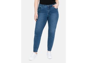 4063135777625 - Große Größen Slim Jeans mit vorverlegter Teilungsnaht blue Denim Gr40