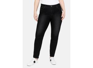 4063135777755 - Große Größen Slim Jeans mit vorverlegter Teilungsnaht black Denim Gr46