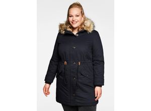 4063135930617 - Große Größen Parka aus Baumwolle mit Teddyfutter schwarz Gr48