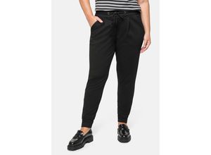 4063136015184 - Große Größen Joggpants mit Schlupfbund aus Interlock-Qualität schwarz Gr48