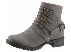 6951715835583 - Große Größen CITY WALK Bikerboots grau Gr39