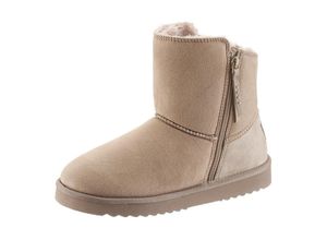 4056896870018 - Große Größen Winterboots beigefarben Gr36