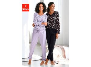 8961102468391 - Große Größen Pyjama lila+schwarz Gr48 50