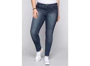 4063134571743 - Große Größen Schmale Stretch-Jeans mit Waschung dark blue Denim Gr22