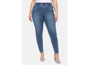 4063136337941 - Große Größen Jeggings mit Gummibund und Gürtelschlaufen light blue used Denim Gr46