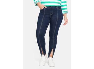 4063136100606 - Große Größen Schmale Ankle-Jeans mit Teilungsnaht vorn blue black Denim Gr50