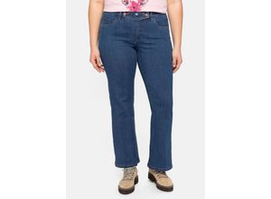 4063136235308 - Große Größen Bootcut Trachtenjeans mit abknöpfbarem Latz blue Denim Gr54