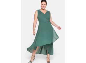 4063135501480 - Große Größen Chiffonkleid in Wickeloptik opalgrün Gr52