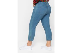 4063136093786 - Große Größen Schmale 7 8-Jeans mit Zipper am Saum light blue Denim Gr50