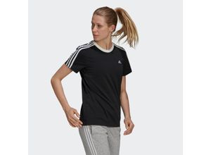 4064055408996 - adidas W 3 Stripes Boyfriend Tee Damen (Schwarz XL ) Lifestylebekleidung