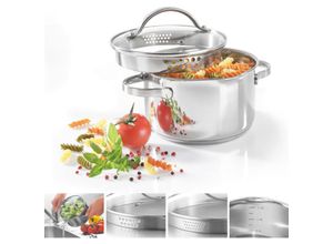 4006776069407 - Kochtopf KRÜGER Töpfe Gr 5 l + Ø 24 cm + Höhe 135 cm silberfarben Haushaltswaren Induktion 4006776069407 - Kochtopf KRÜGER Töpfe Gr 5 l + Ø 24 cm + Höhe 135 cm silberfarben Haushaltswaren Induktion