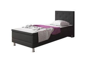 4260465766347 - Inter Handels Boxspringbett Esra 90x200 Webstoff Anthrazit