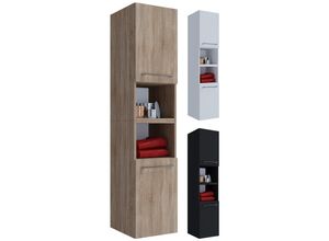 4051814375446 - Holz Badmöbel Stand Badregal Badezimmer Badschrank Hochschrank Badinos