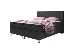 4260263717992 - Inter Handels Boxspringbett Madrid 180 x 200 cm schwarz