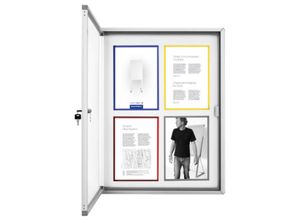 4013695036458 - Magnetoplan Schaukasten 1214200 Verwendung für Papierformat 9 x DIN A4 Außenbereich 1214200 Aluminium Weiß 1 St