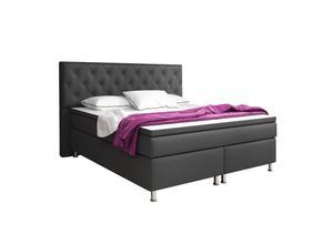 4260465765357 - IHG Boxspringbett Turin 180x200 cm Kunstleder Anthrazit