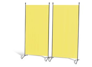 4001827478788 - 2 Stück Stellwand 85x180cm Gelb Paravent Raumteiler Trennwand Sichtschutz