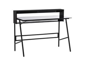 4251774985093 - Schreibtisch Minimalistisches Design leicht zu pflegen und zu reinigen Schwarz Grau 115 x 55 x 90 cm (BxTxH) Arbeitstisch Computertisch Laptoptisch Bürotisch