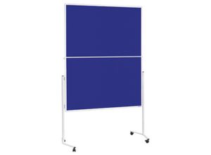 4013695033211 - Moderationstafel 2111303 120x150cm Filz + Filz (beidseitig) pinnbar klappbar mit Rollen blau + blau 4013695033211 Magnetop