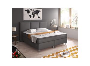 4260465767030 - Inter Handels Boxspringbett Oslo mit Bettkasten 180x200 cm Kunstleder anthrazit