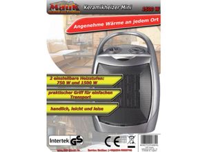 4043722016641 - Mauk - Mini Keramikheizer Standheizer Heizung Heizgerät Heizer 1500 w tragbar