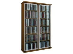 4012246300512 - Holz CD DVD Stand Regal Schrank Aufbewahrung Standregal Galerie Glastür