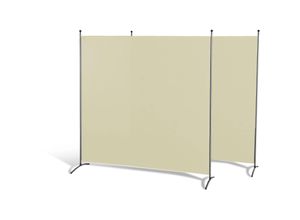 4001827478672 - Doppelpack Stellwand 180x180 cm - beige - Paravent Raumteiler Trennwand Sichtschutz