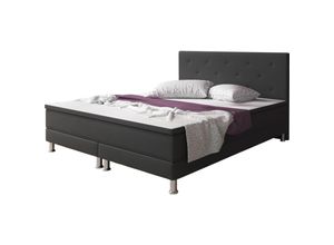 4260465766309 - Inter Handels Boxspringbett Esra 140x200 Webstoff Anthrazit