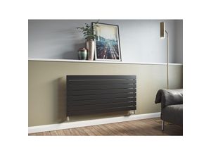 9006547102390 - - Paneelheizkörper Raumheizkörper P1 horizontal 520x1200x62 mm 677 Watt   Anthrazit - Anthrazit