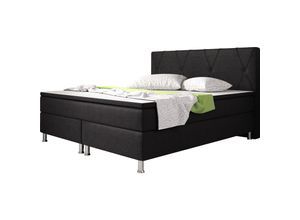 4260465766071 - Inter Handels Boxspringbett Boston 180x200 cm schwarz