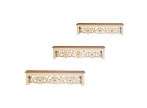 4046884067438 - Möbel Direkt Online - 3tlg Wandkonsolen-Set mit Blumenmotiv Ibek