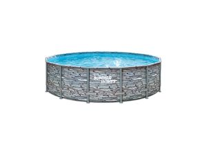 4895215117461 - Elite Frame Swimmingpool Steinoptik grau Ø 427 x 107 cm