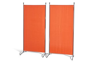 4001827478740 - Doppelpack Stellwand 85x180 cm - terra - Paravent Raumteiler Trennwand Sichtschutz