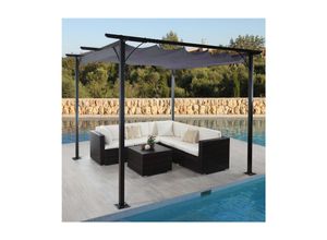 4057651211084 - Pergola MCW-C42 Garten Pavillon stabiles 6cm-Gestell + Schiebedach ~ 35x35m grau