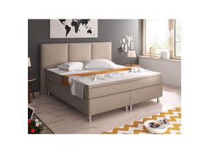 4260465767016 - Inter Handels Boxspringbett Oslo 180x200 cm Kunstleder muddy