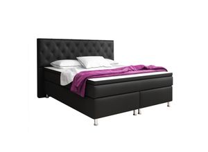 4260465765333 - IHG Boxspringbett Turin 180x200 cm Kunstleder Schwarz