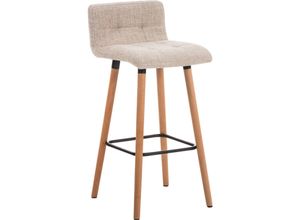 4251152628734 - Barhocker LINCOLN mit Stoffbezug und Holzgestell I Thekenhocker mit Rückenlehne und Fußstütze I Barstuhl mit einer Sitzhöhe von 75 cm