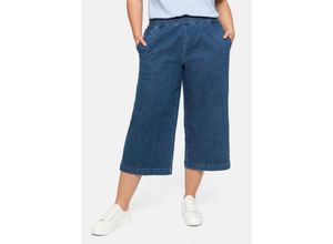 4063136240197 - Große Größen Jeans in 3 4-Länge in weiter Beinform mit Schlupfbund blue Denim Gr56