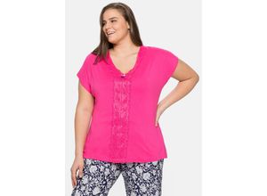 4063136205851 - Große Größen Lounge-Shirt in Oversized-Form mit femininen Details pink Gr44 46