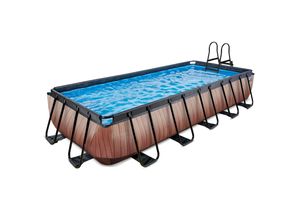 8719743254299 - Exit Toys Frame Pool 54x25x1m Premium Holz Optik inkl Sandfilteranlage braun