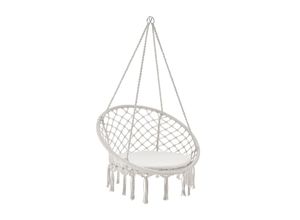 4260565524441 - Hängesessel Cadras beige - 60 cm breites Kissen – Indoor Hängekorb 120 kg Belastbarkeit