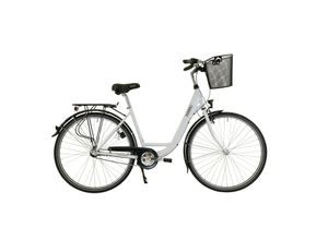 4260471753515 - HAWK City Wave Premium Plus White Damen 26 Zoll - Fahrrad mit 3-Gang Shimano Nabenschaltung Beleuchtung & Ergogriffen