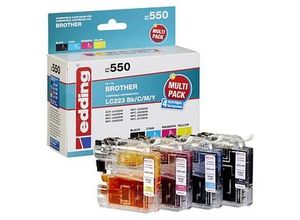 4057305063687 - edding EDD-550  schwarz cyan magenta gelb Druckerpatronen kompatibel zu brother LC-223BK C M Y 4er-Set