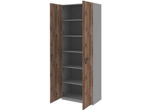 4059484223821 - röhr Aktenschrank quantum 180 D64 6120-85-R1 grau eiche 5 Fachböden 800 x 419 x 2205 cm