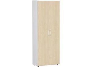 4038933486536 - Aktenschrank Flex S-386002-AW weiß ahorn 5 Fachböden 800 x 420 x 2160 cm