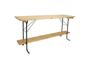 4050747015719 - Stehtisch BAMBERG 220cm klappbar Metall + Holz lackiert mit Fuss-Stütze